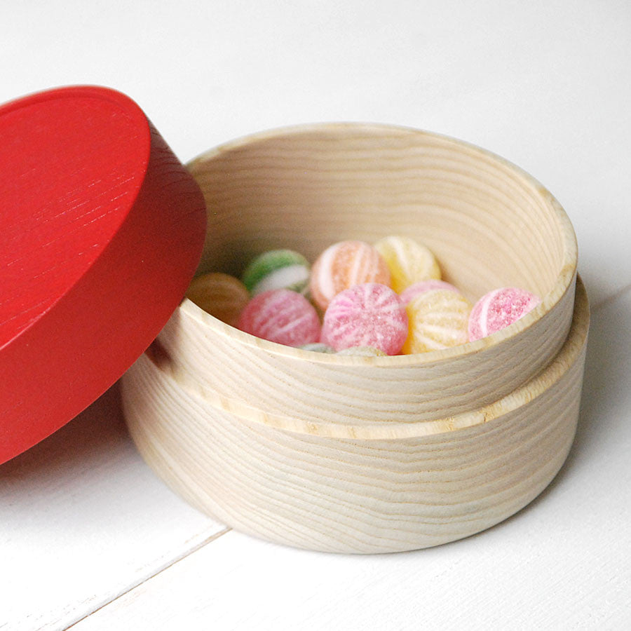 Hako wood container - Soji Collection - Small Red – MONOSQUARE